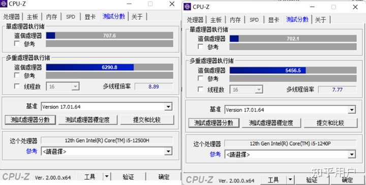 i5-1240p和i5-12500h有多大差距？ - 知乎