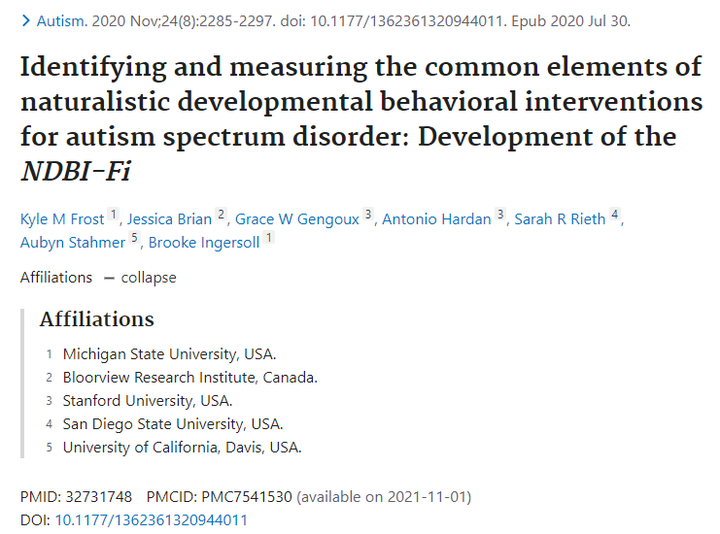 识别和测量孤独症谱系障碍自然发展行为干预的共同要素:NDBI-Fi的开发 - 知乎