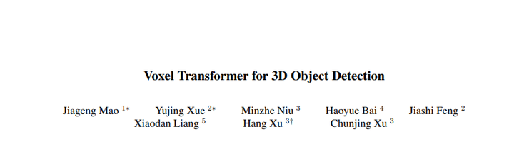 Voxel Transformer for 3D Object Detection - 知乎